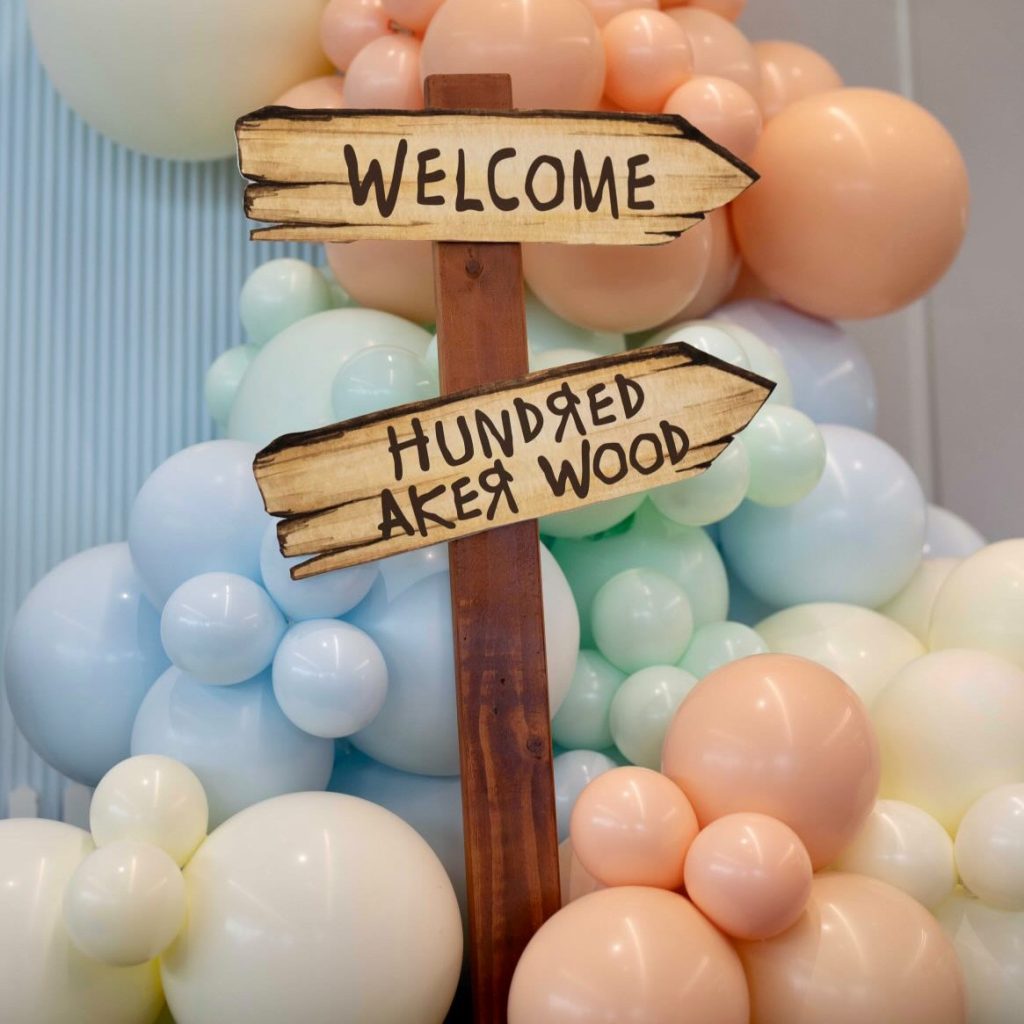 100 Acre Wood Directional Sign - Winnie the Pooh - Peachy Keen Events