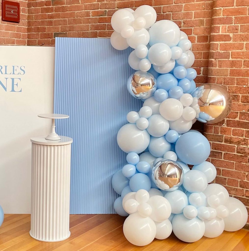 Blue Rectangle Ripple Backdrop - Peachy Keen Events