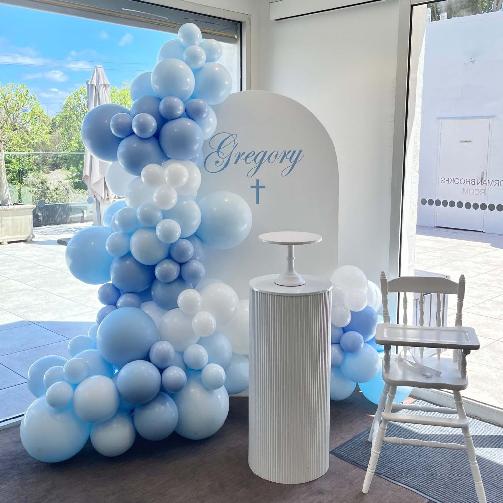 White Arch Package with Highchair CUSTOM COLOURS - Peachy Keen Events