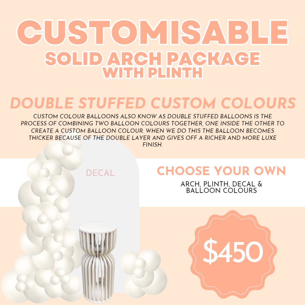CUSTOMISABLE ARCH PACKAGE 'CUSTOM DOUBLE STUFFED COLOURS' - Peachy Keen ...